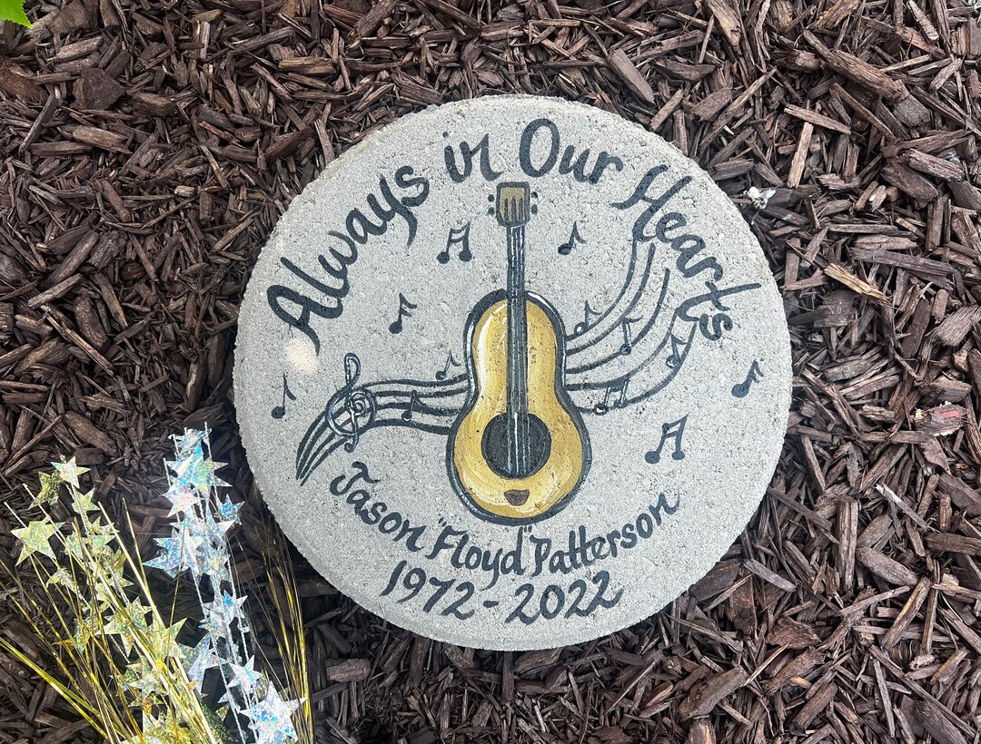 MUSIC Memorial Gift. Music Memorial Garden Stone Gift, Guitar, Music ...