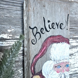 Vintage Santa Face Barn Wood Sign: Rustic Christmas Decor (14” X 5") - Etsy