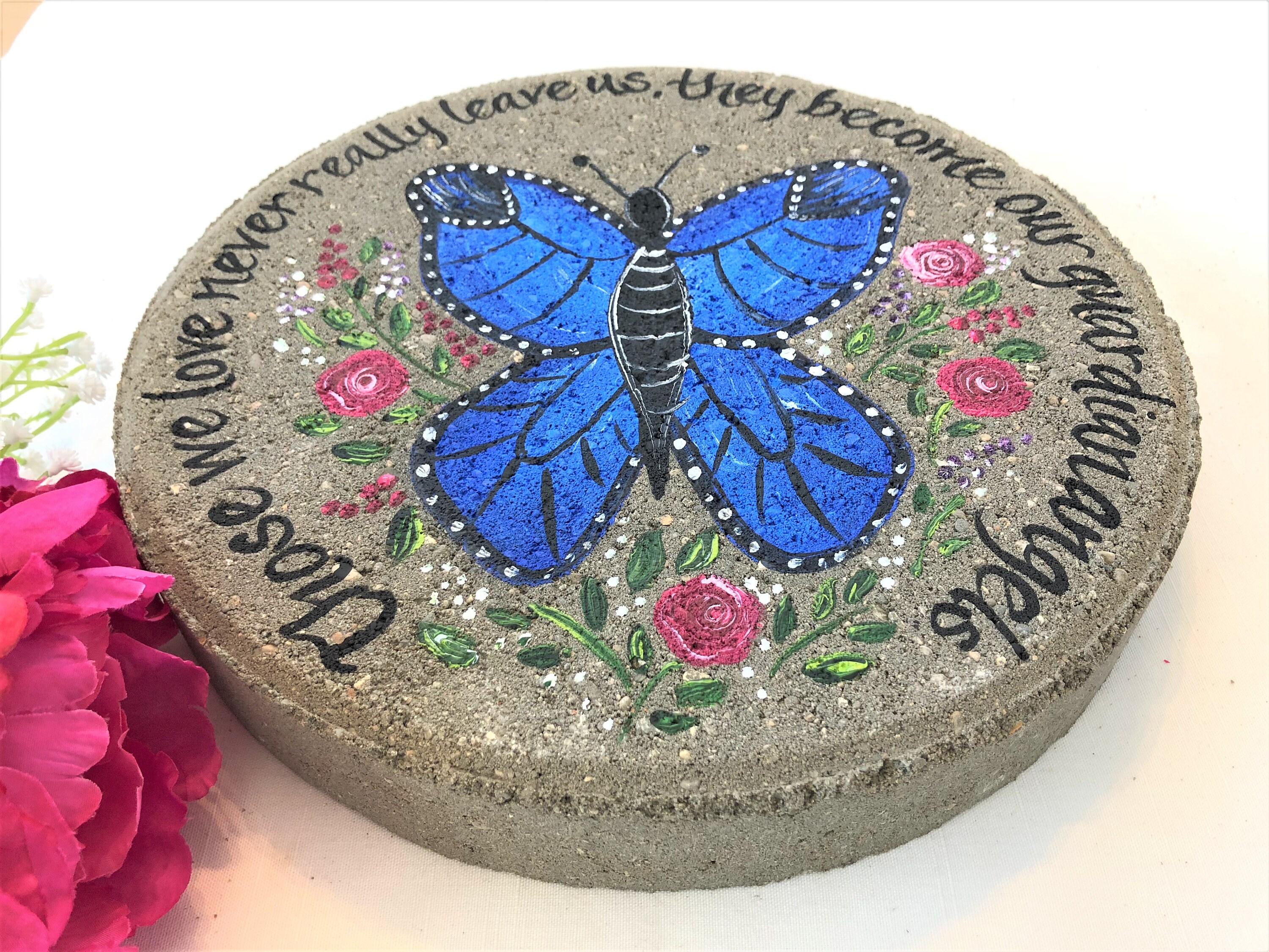 MEMORIAL Garden Stone, Personalized Memorial Stone, Butterfly, Garden ...