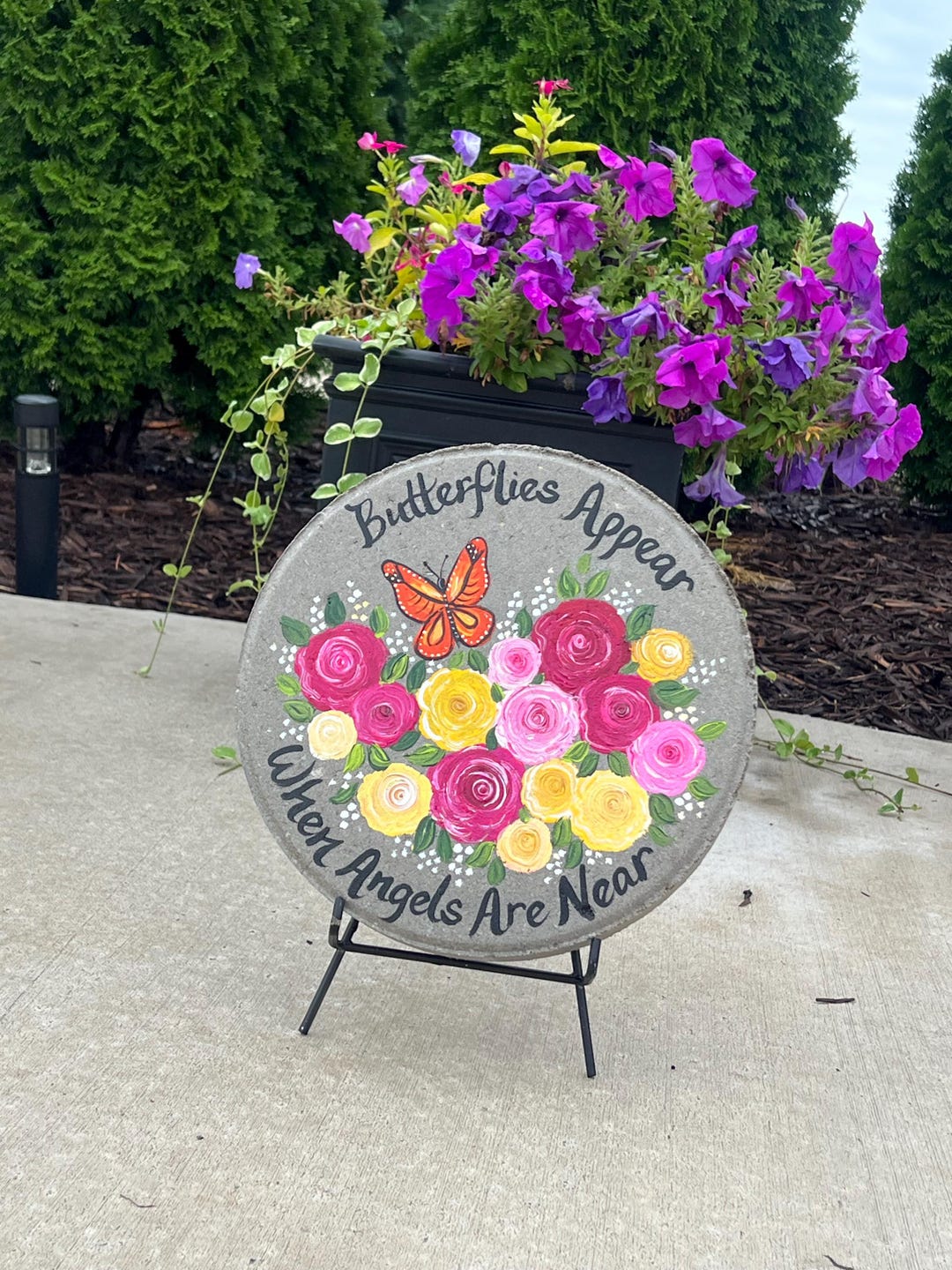 Personalized Butterfly Memorial Stone: Hand-painted Sympathy Gift, 12 ...