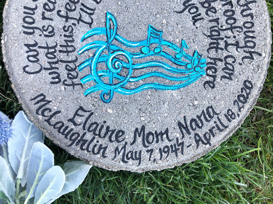 Music Notes Memorial Stone Music Stepping Stone Mothers - Etsy