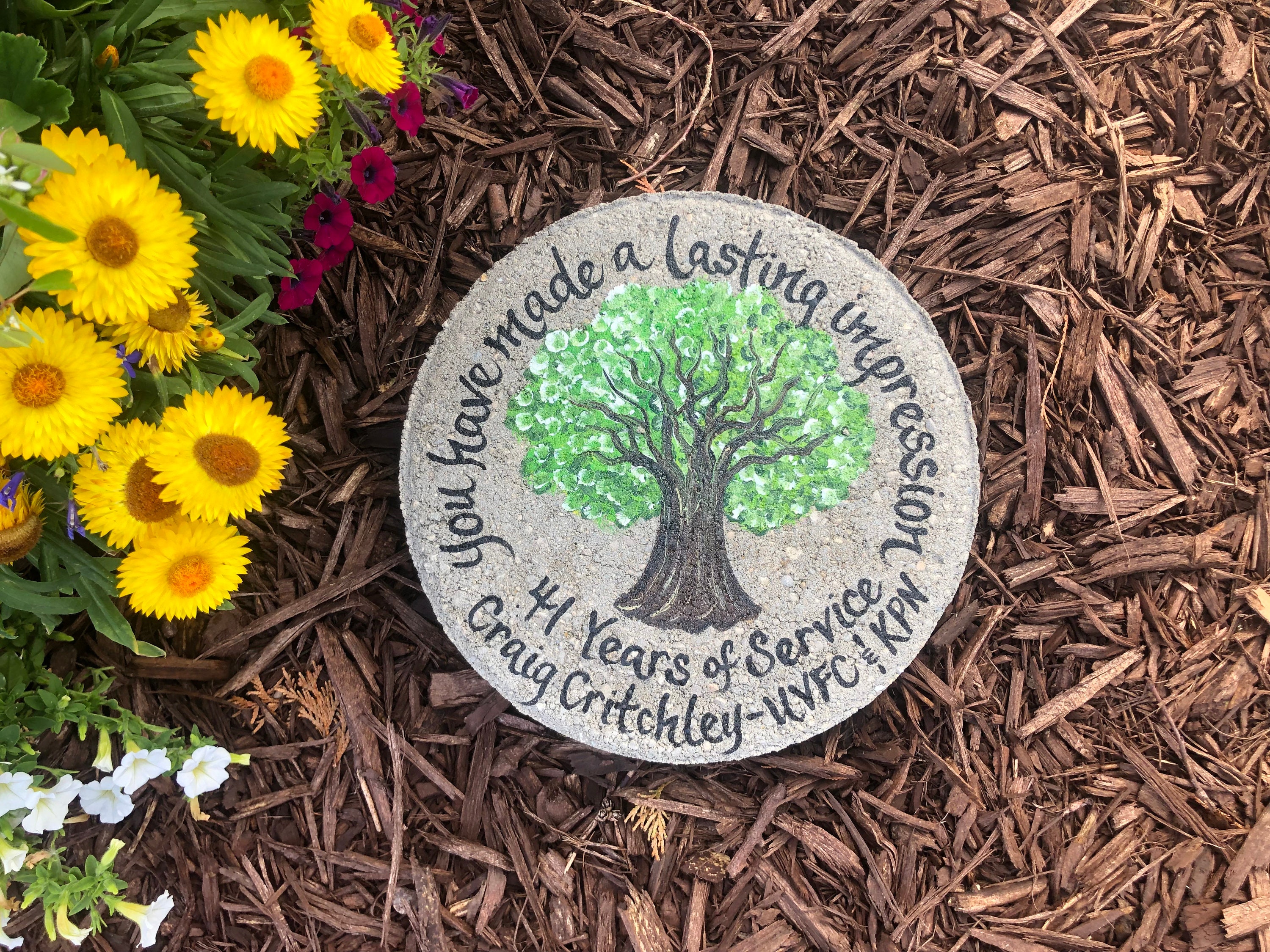 Hand-painted Retirement Tree Stone: Personalized Employee Gift - Etsy