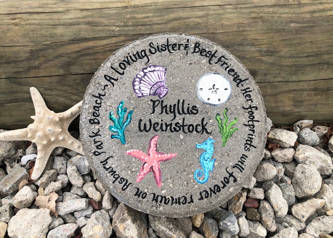 Personalized Beach Memorial Garden Stone: Sea Shell Memorial Gift - Etsy