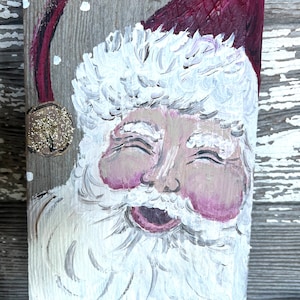 Vintage Santa Face Barn Wood Sign: Rustic Christmas Decor (17x5) - Etsy