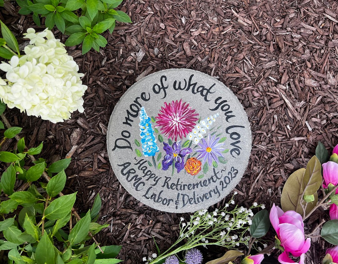 Hand-painted Retirement Garden Stone: Wildflower Nurse Gift - Etsy