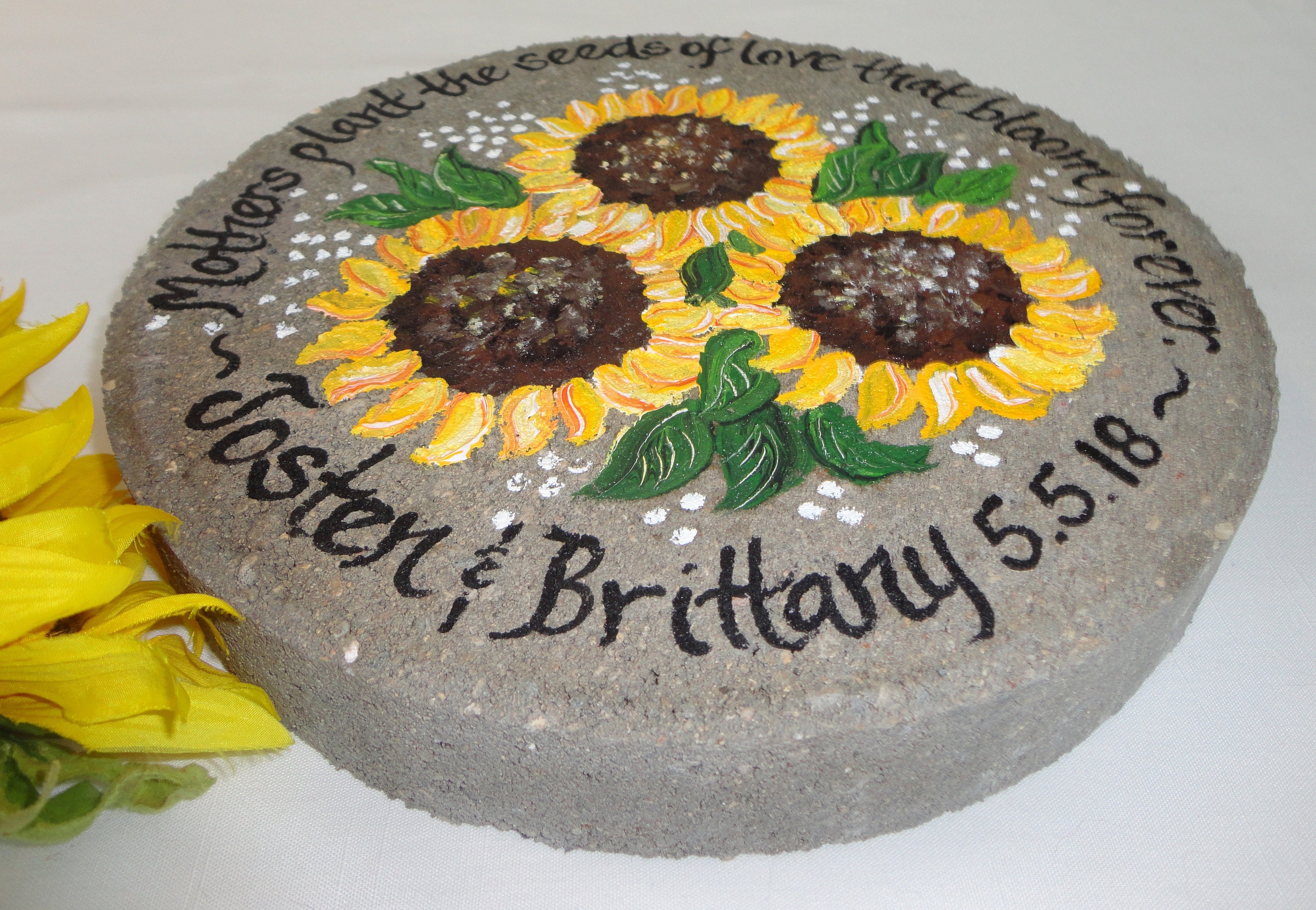 Sunflower Stepping Stone Parents of the Bride Gift Mother of - Etsy