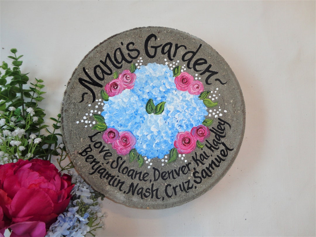 NANA'S GIFT, Memorial Stone- Pink Peonies, Memorial Gift, Memorial ...