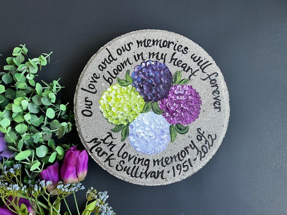 HYDRANGEA Memorial Gifts Memorial Garden Stone Memorial - Etsy