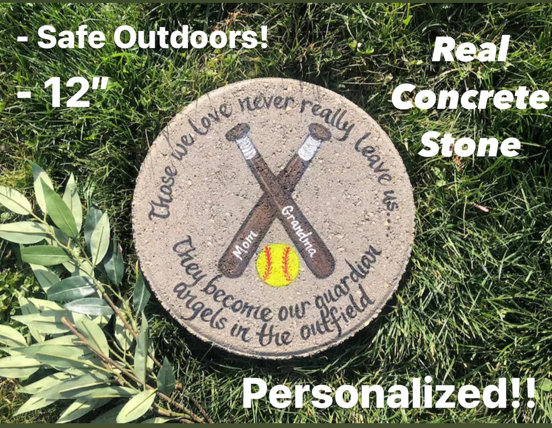 Personalized Softball Memorial Stone: Hand-painted Bereavement Gift - Etsy
