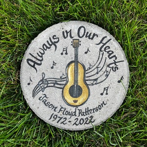 MUSIC Memorial Gift. Music Memorial Garden Stone Gift, Guitar, Music ...