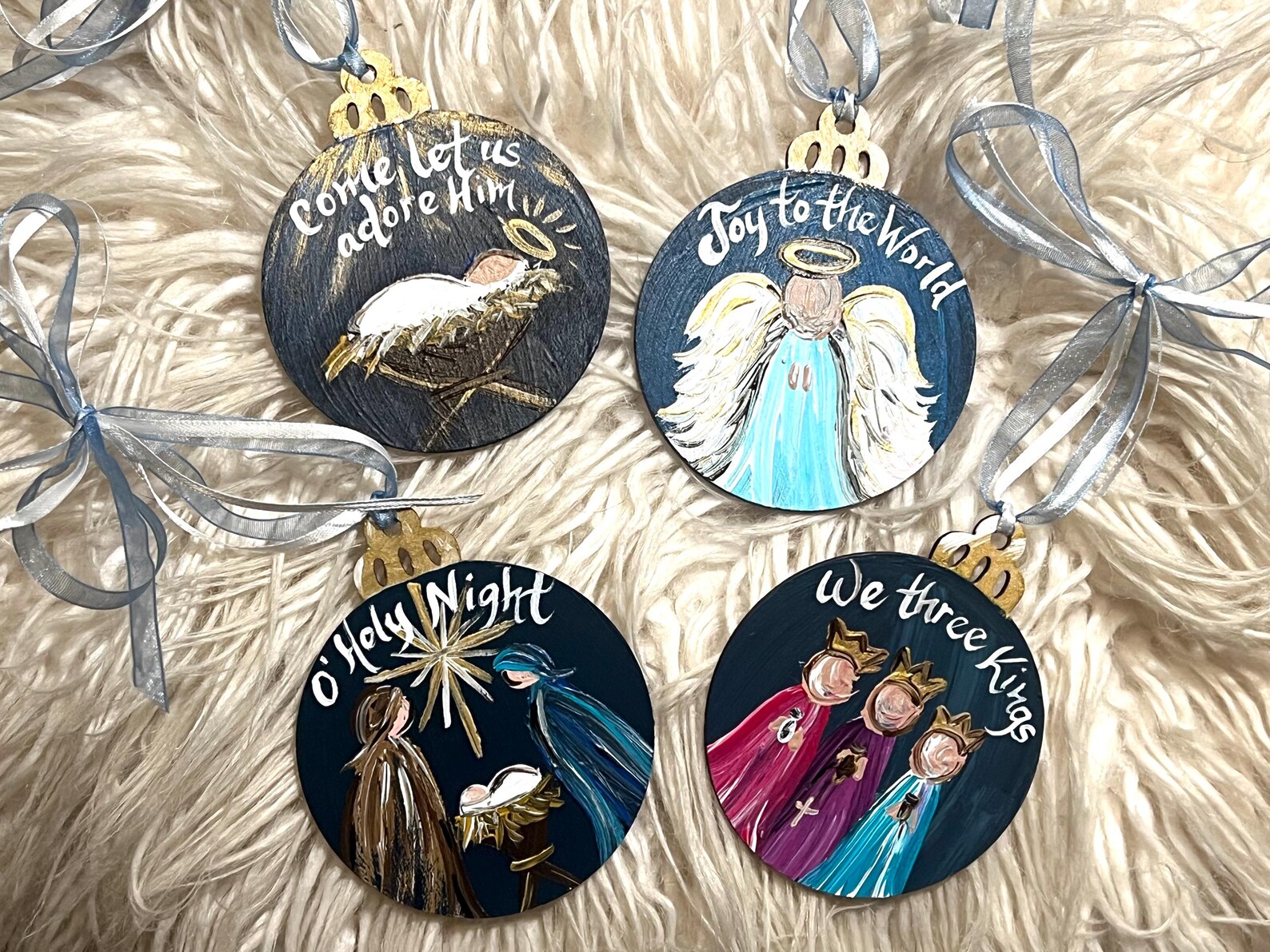 NATIVITY Christmas Ornaments, 3 Kings, Wise Men Ornament, Christmas ...