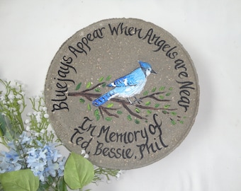 Bird Memorial Stone, Chickadee Stone, Hand Painted Chickadee Bird ...