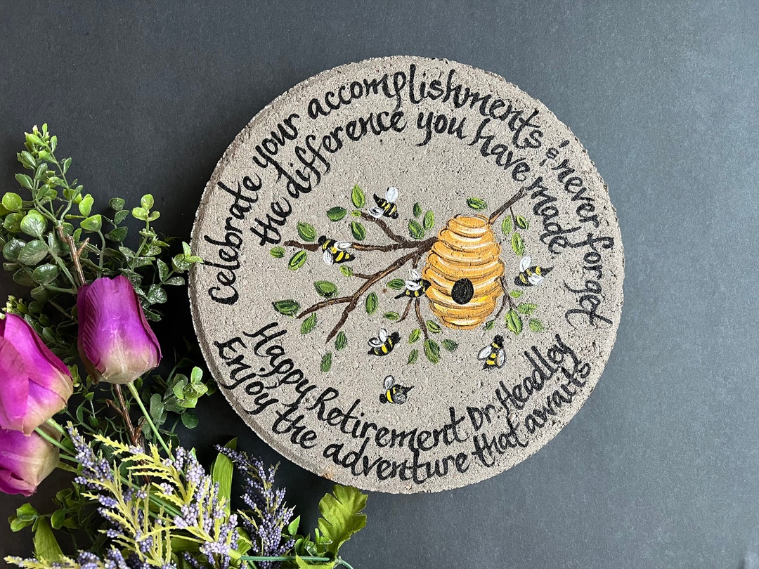 Hand-painted Honey Bee Retirement Garden Stone: Employer Appreciation ...