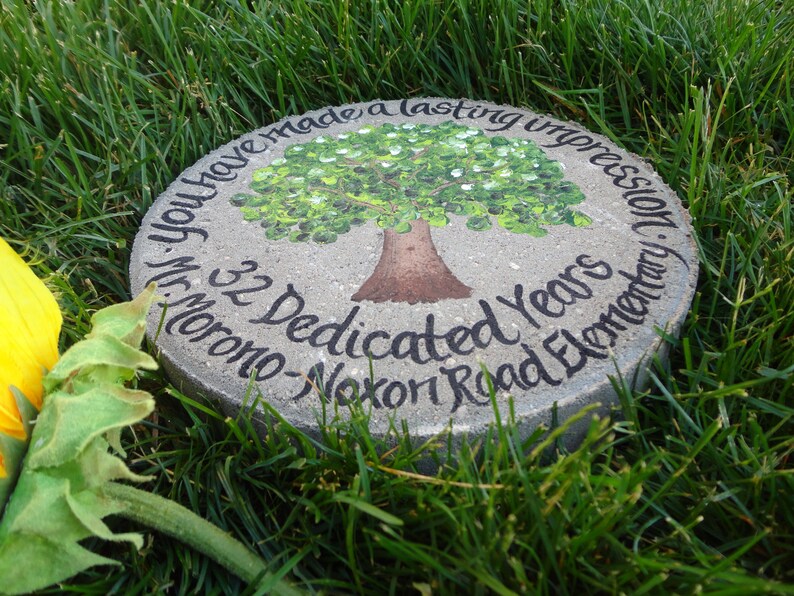 Retirement Gift, Years of Service, Hand Painted Garden Stone ...