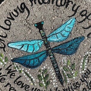 Hand-painted Dragonfly Memorial Stone: Sympathy Garden Gift - Etsy