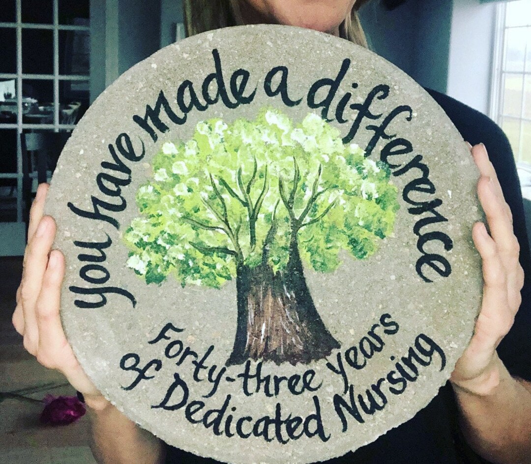 Hand-painted Nurse Appreciation Stone, Retirement Gift, Chestnut Tree ...