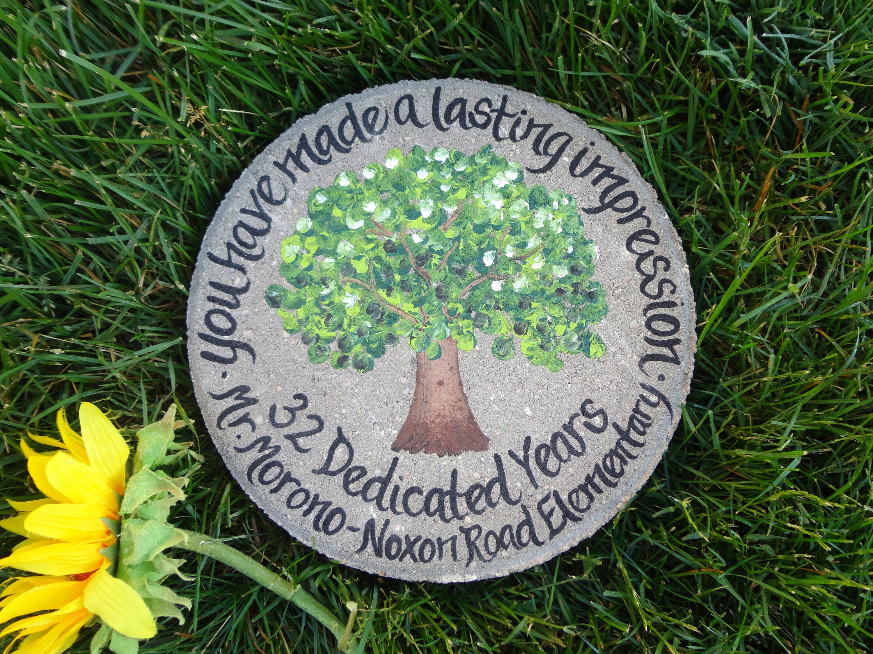 Retirement Gift, Years of Service, Hand Painted Garden Stone ...