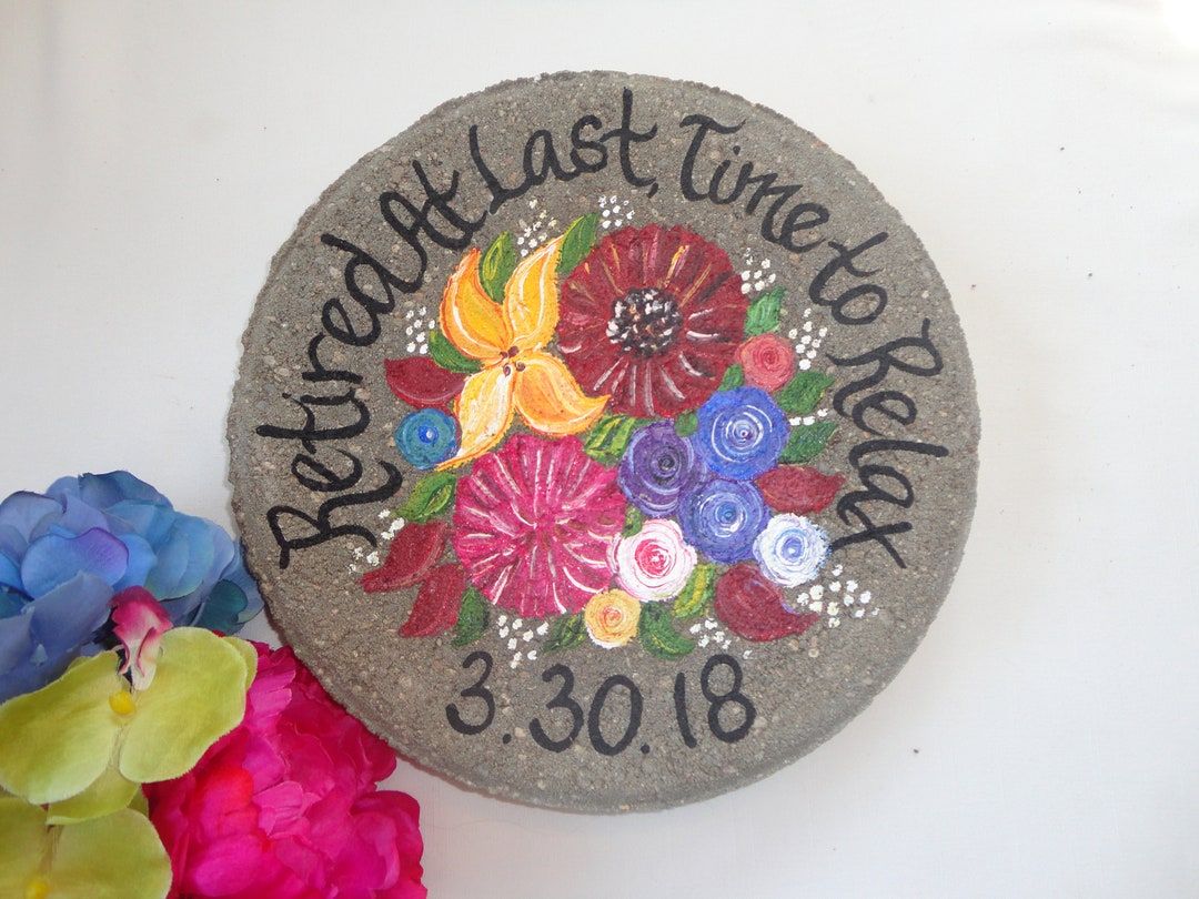 RETIREMENT GIFT, Retired at Last, Teacher Gifts, Personalized Garden ...