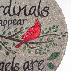 MEMORIAL GIFT, Memorial Stone, Cardinal Stone, Hand Painted Cardinal ...