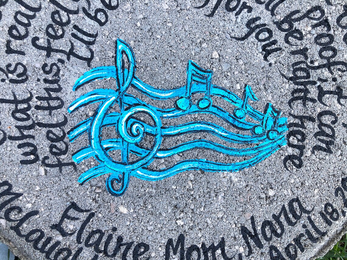 Music Notes Memorial Stone Music Stepping Stone Mothers | Etsy