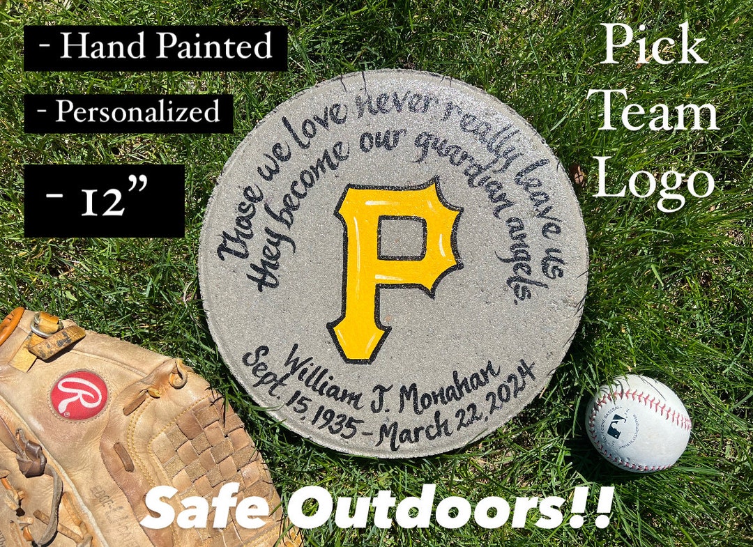 Personalized Pirates Baseball Memorial Stone - Hand Painted Remembrance ...