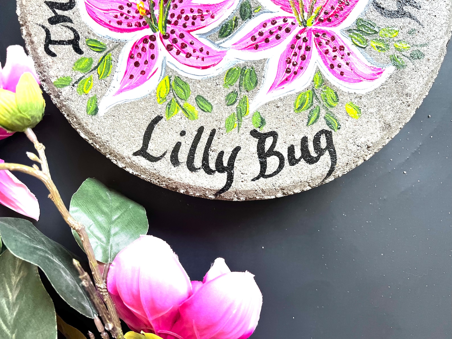 Personalized Stargazer Lily Memorial Garden Stone: Hand-painted ...