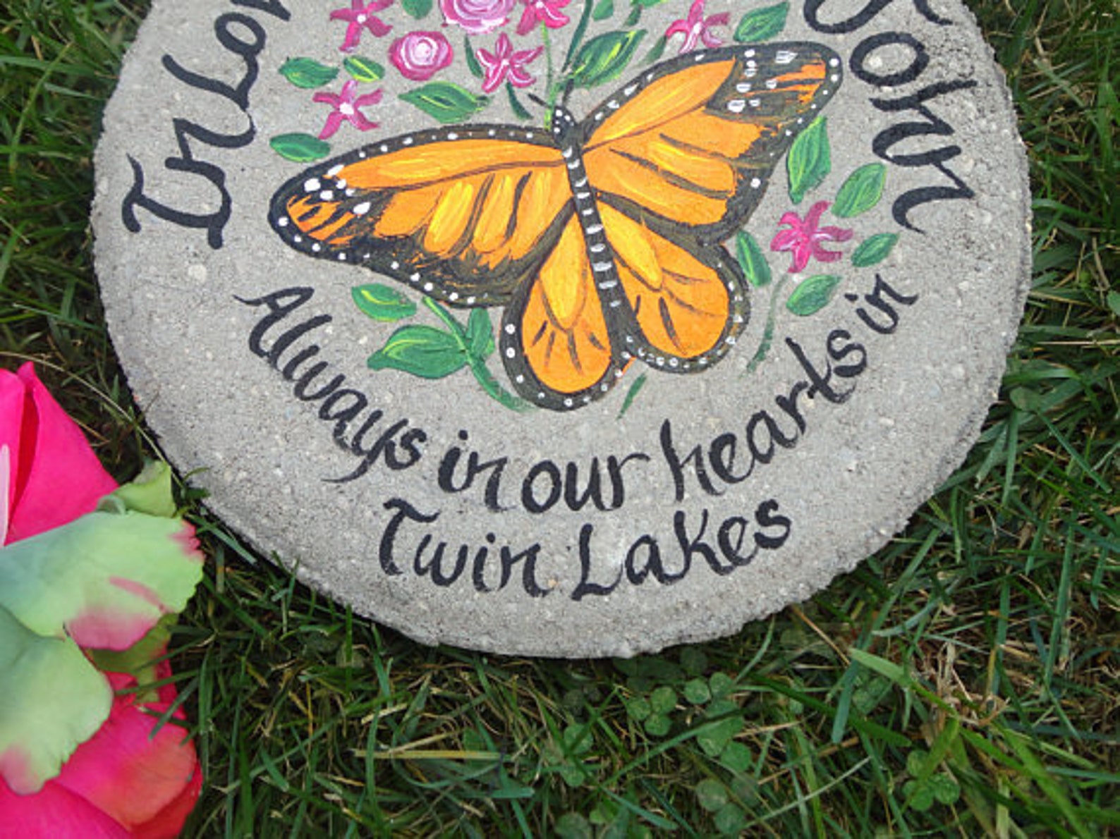 MEMORIAL Garden Stone Personalized Memorial Stone Butterfly - Etsy