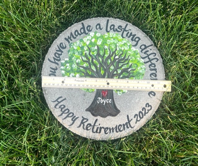 Personalized Retirement Garden Stone Paver: Hand-painted Chestnut Tree ...