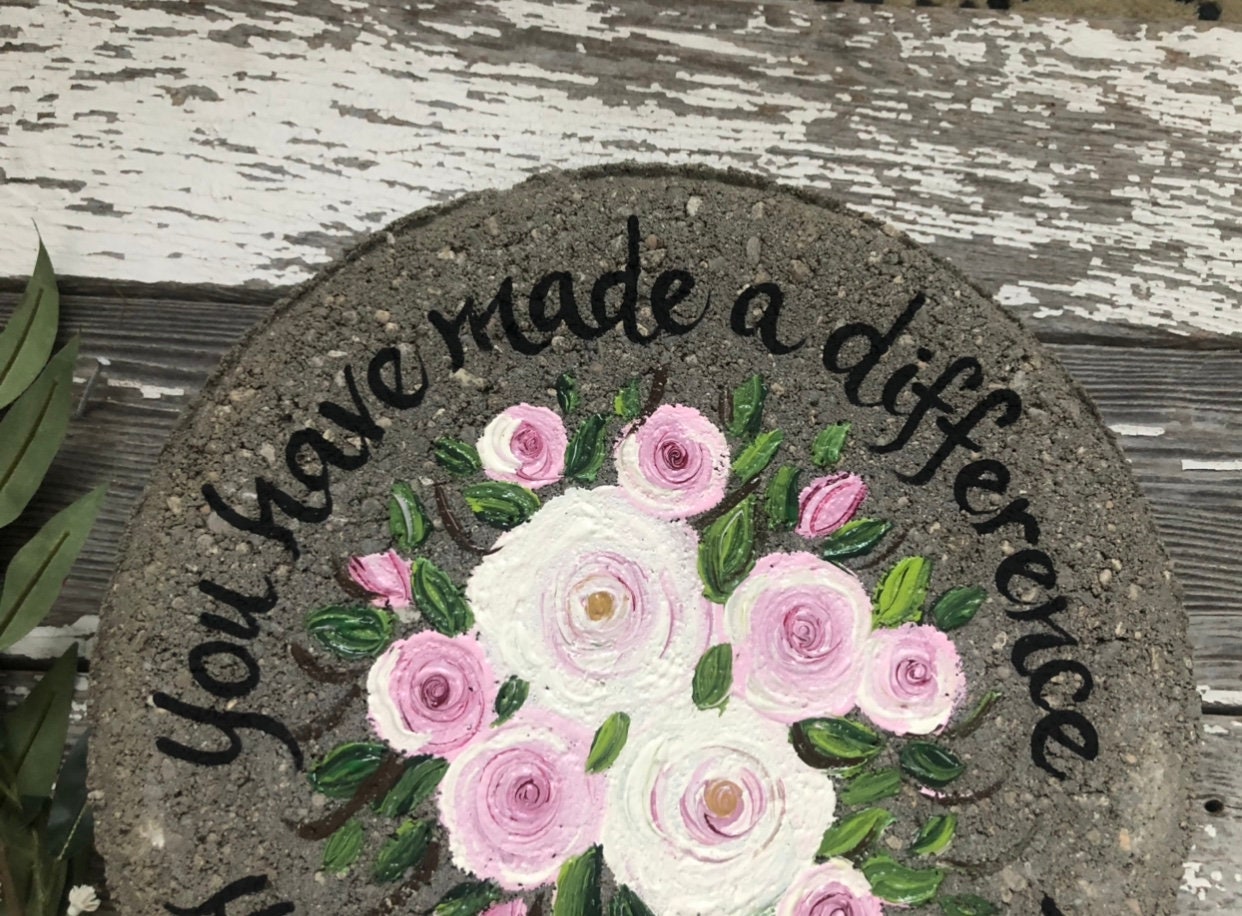 Retirement Gift Pink Roses Retirement Stone Retirement | Etsy