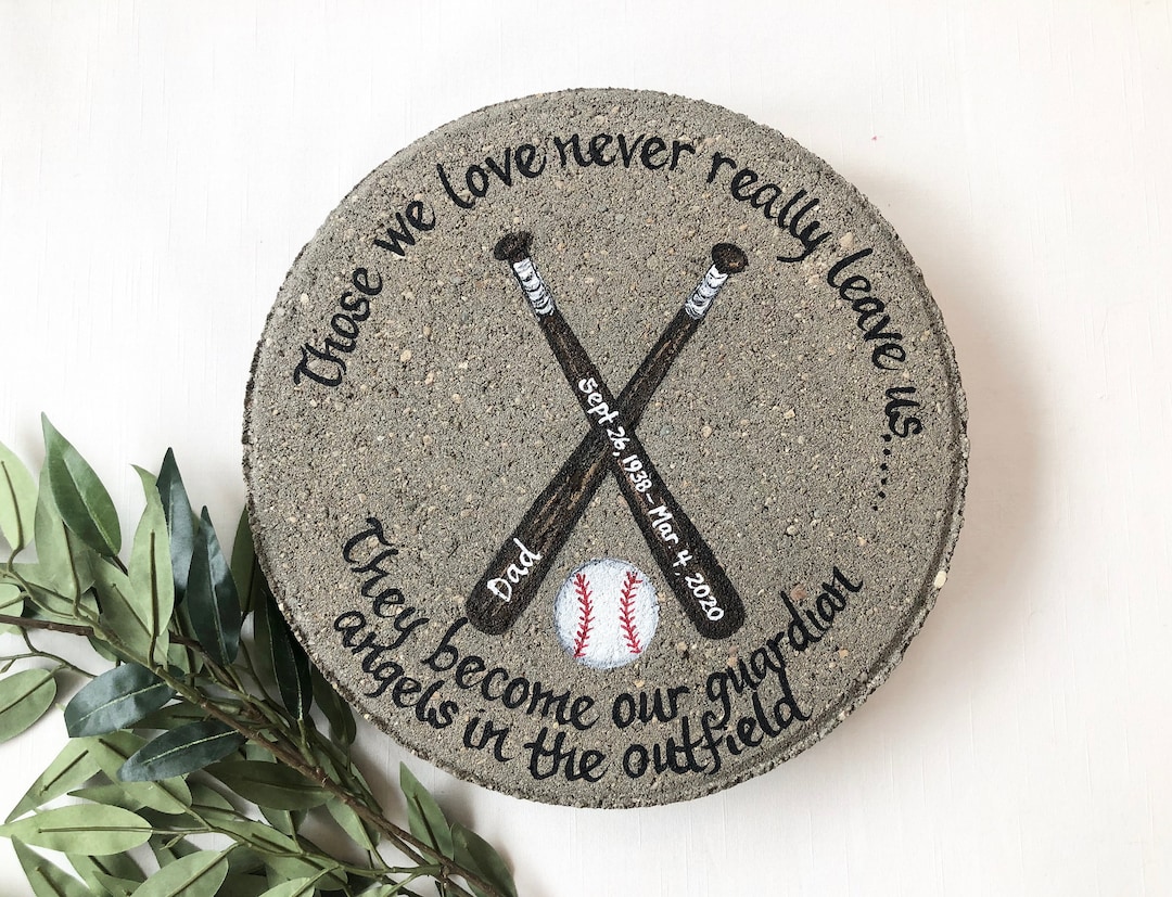 Handmade Baseball Memorial Stone: Personalized Remembrance Gift, 12” X ...