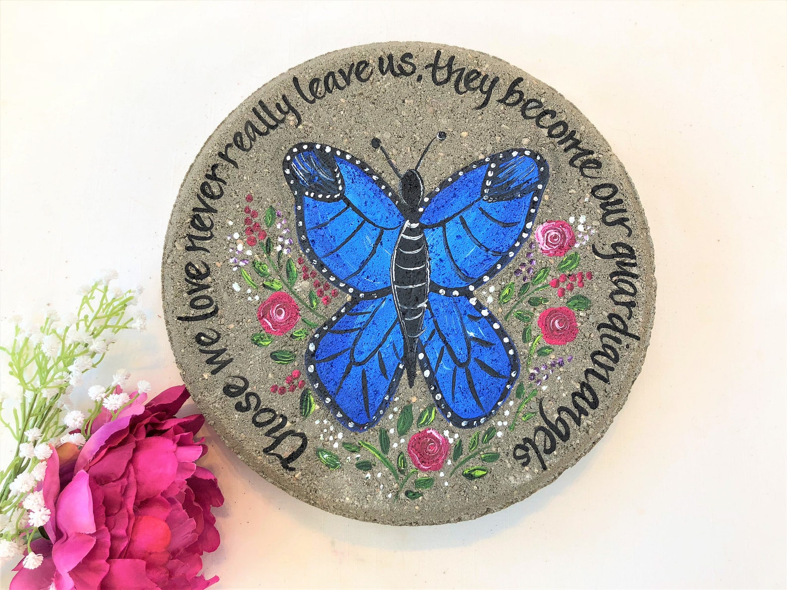 MEMORIAL Garden Stone, Personalized Memorial Stone, Butterfly, Garden ...