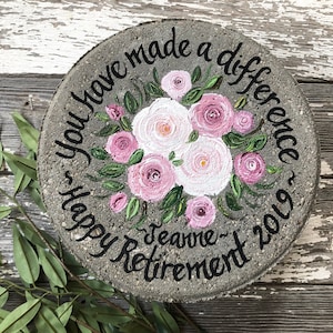 Retirement Gift, Pink Roses, Retirement Stone, Retirement Gifts ...