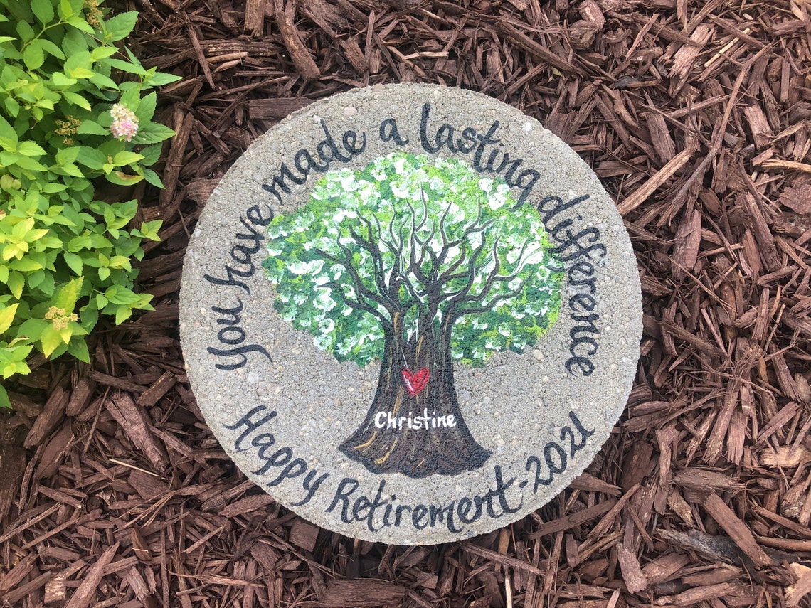 RETIREMENT GIFT Hand Painted Stepping Stone Retirement - Etsy