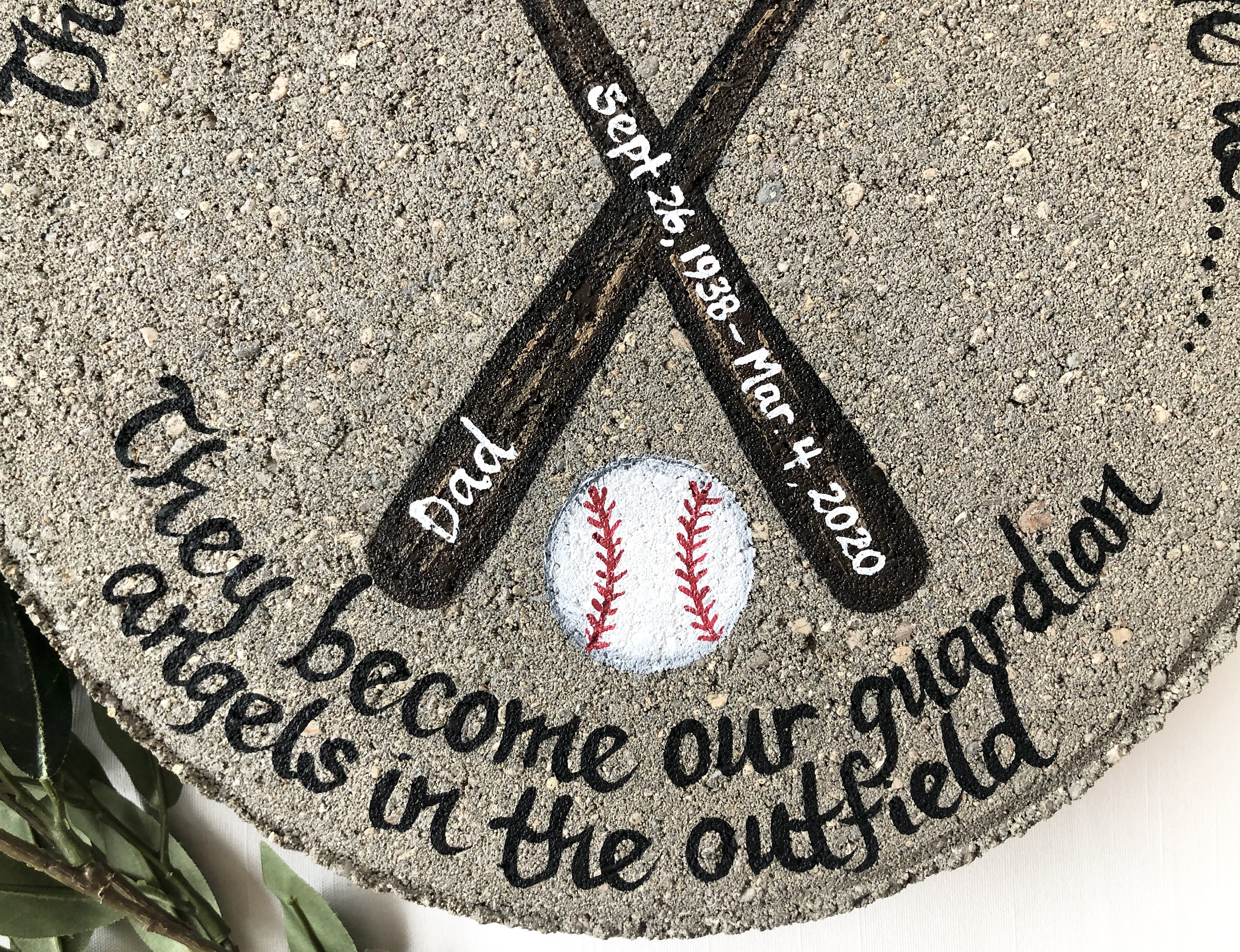 Handmade Baseball Memorial Stone: Personalized Remembrance Gift - Etsy
