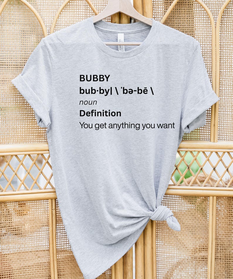 Bubby Definition T-shirt, Funny Gift for Bubbe, Jewish Grandma Shirt - Etsy