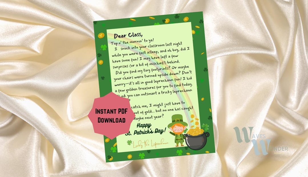 Mischievous Leprechaun Letter – St. Patrick’s Day Printable for ...