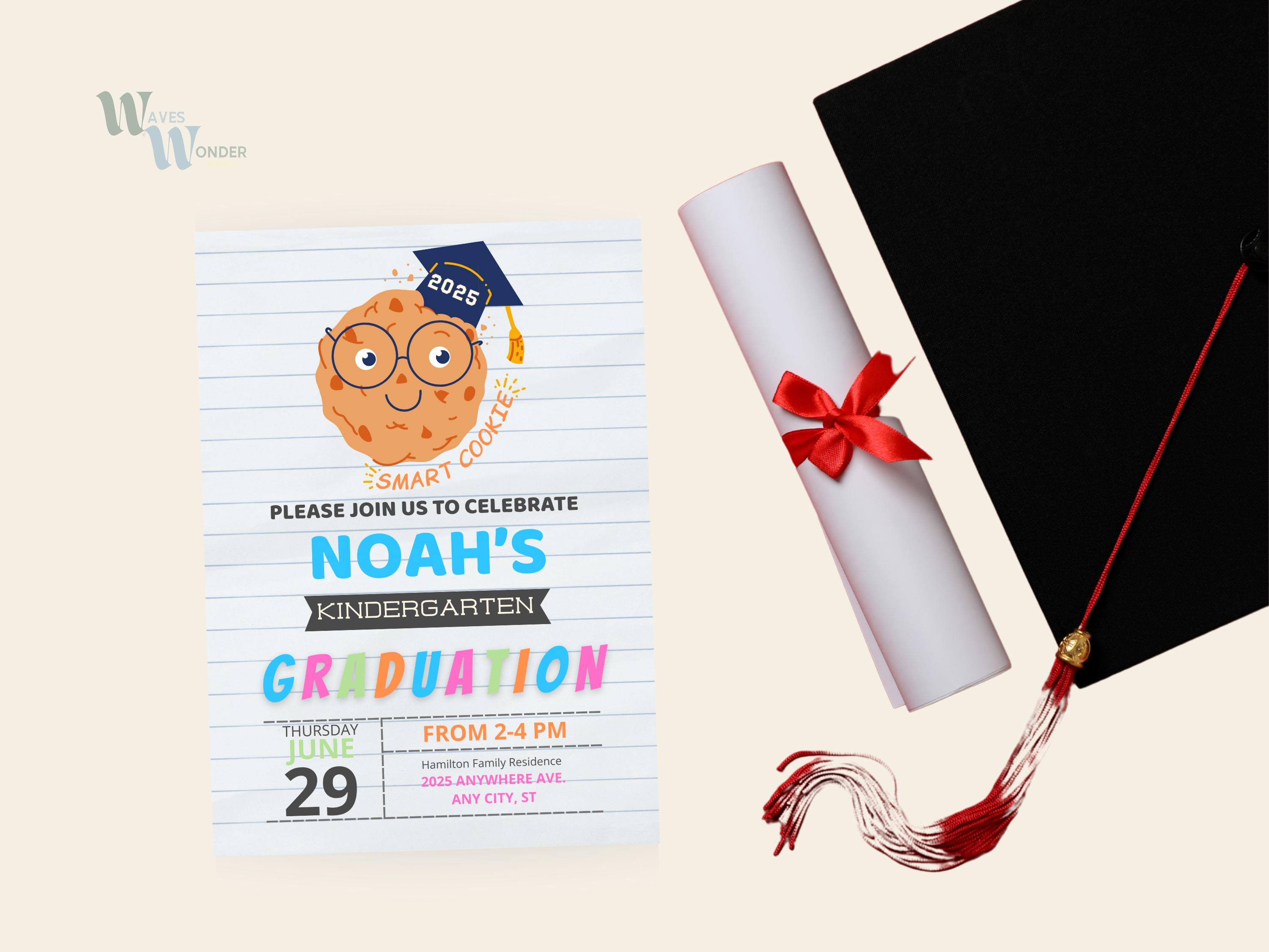 Kindergarten Graduation 2025 Invitation Template | Editable ...