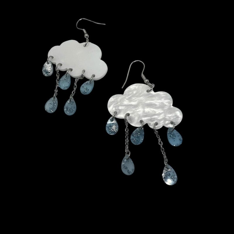 Rain Cloud Earrings - Etsy
