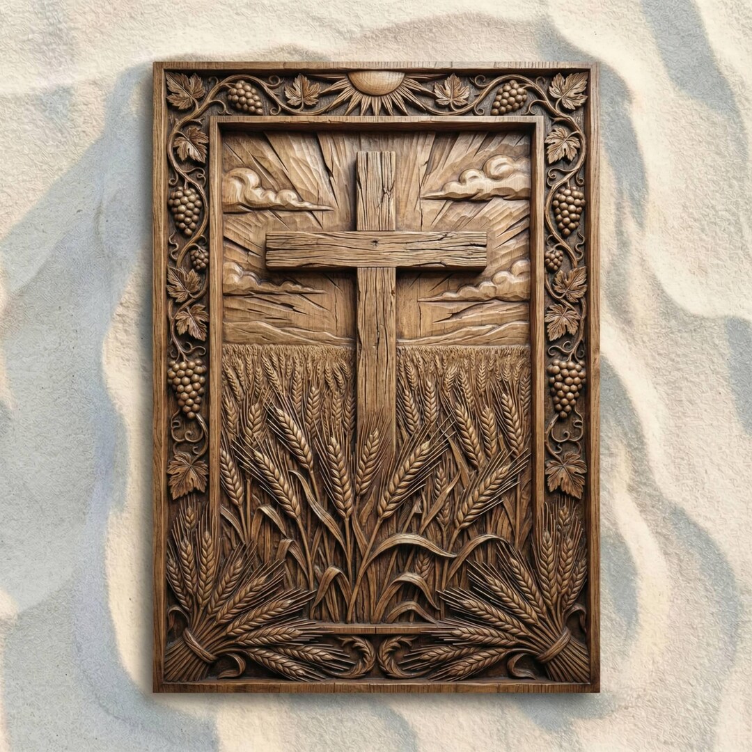 Christian Cross CNC STL File, 3D Relief CNC Router File, Wood Carving ...