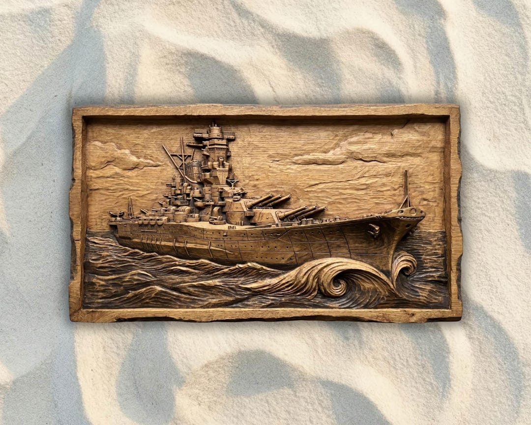 Yamato Battleship CNC STL File, 3D Relief CNC Router File, Wood Carving ...