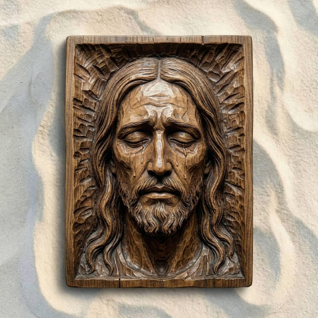 Jesus Weeping CNC STL File, 3D Relief CNC Router File, Wood Carving 3D ...