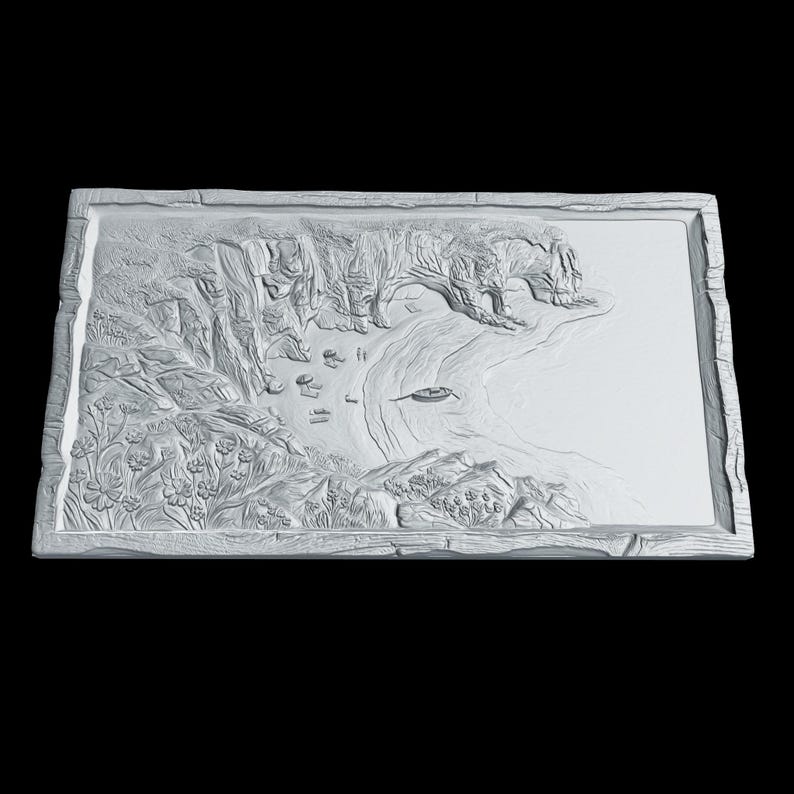 Arquivo STL CNC da Praia Hidden Cove, Arquivo para Router CNC em Relevo ...