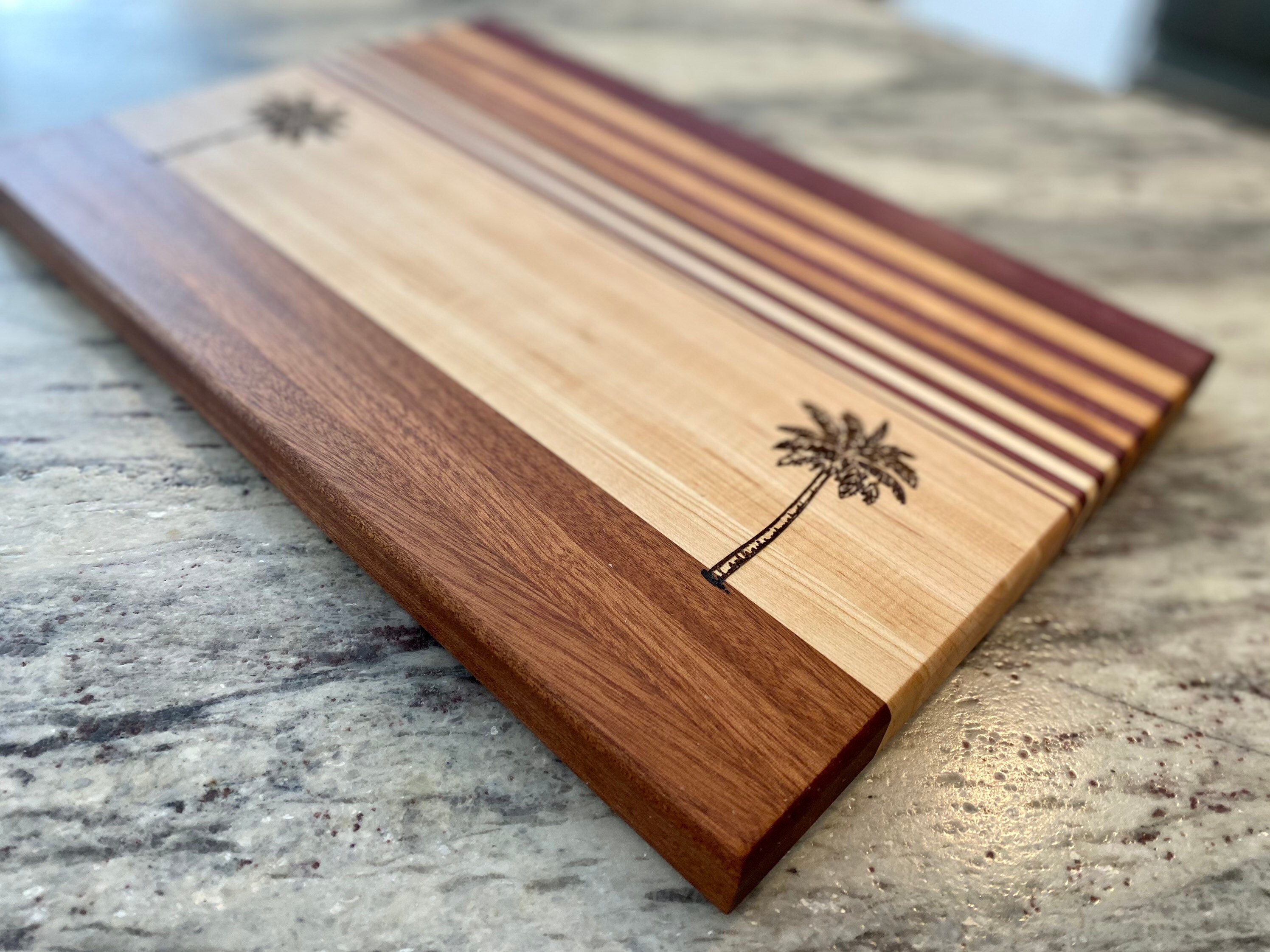 New!! Sunset Cutting Board With Engraved Palm Trees - Etsy