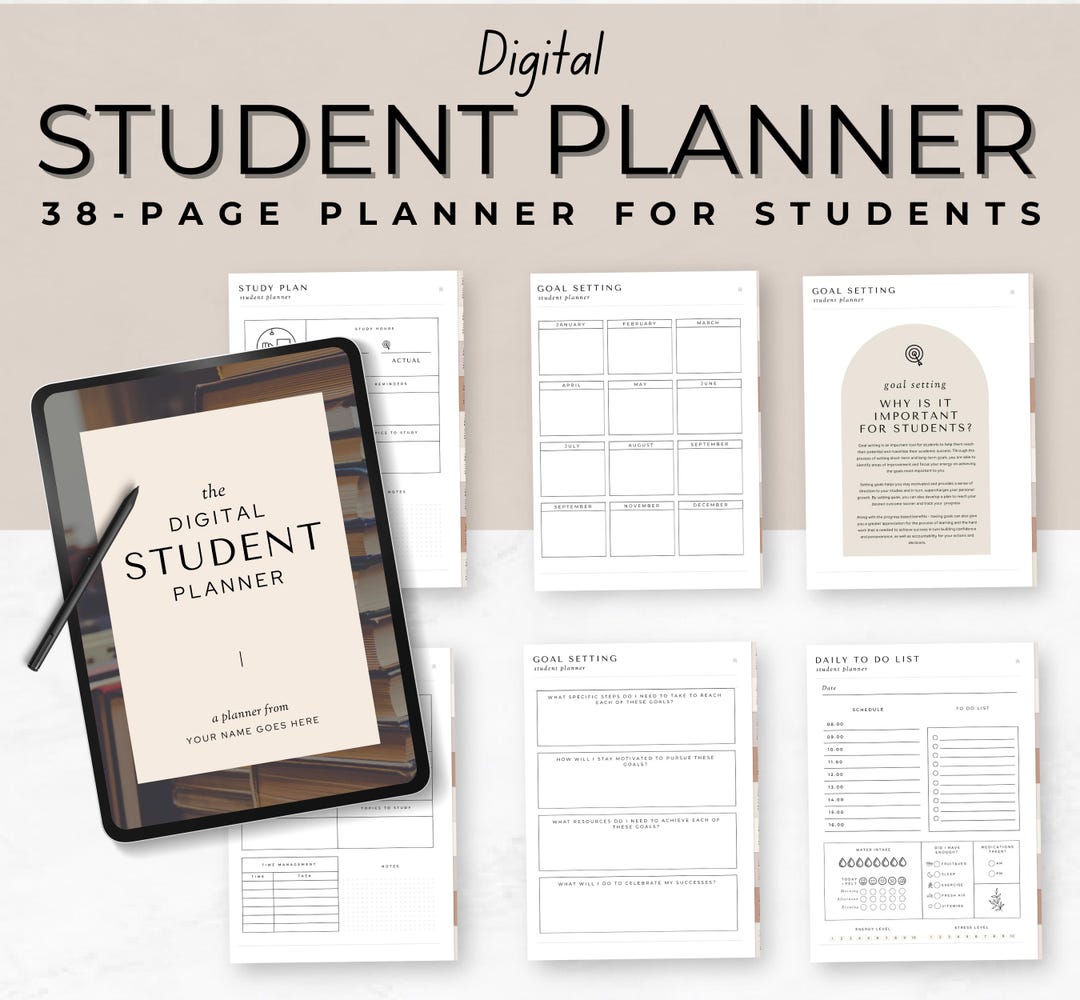 Digital Student Planner, Printable Planner, Digital Download, School ...