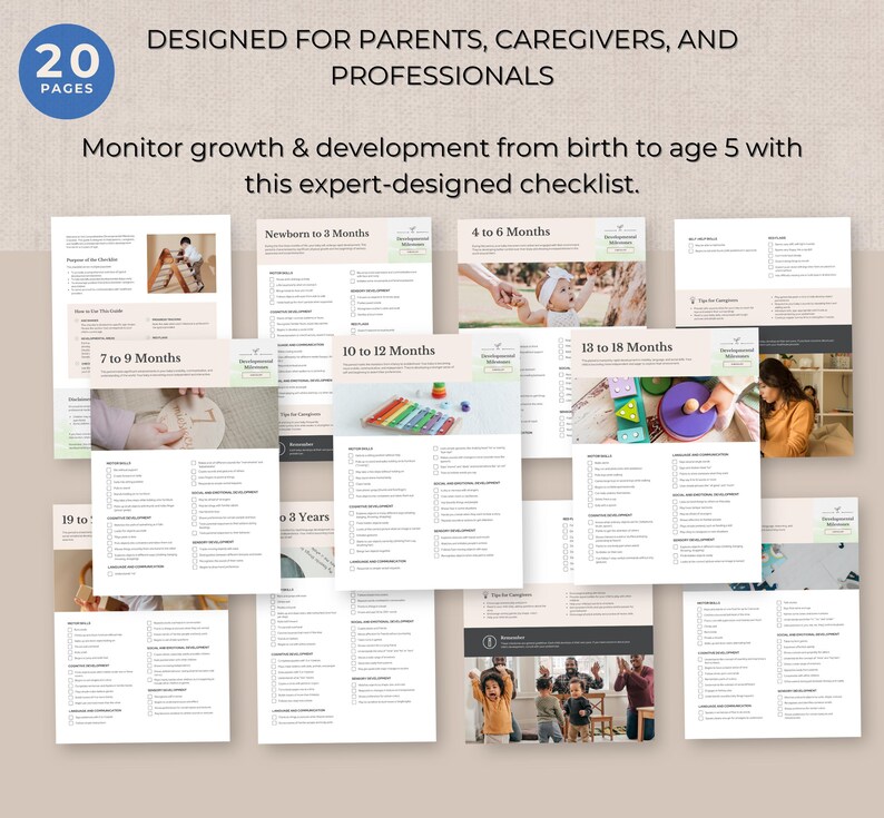 Developmental Milestones Checklist, Baby Milestone Tracker, Child ...