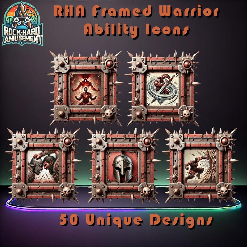 2D Digital Custom Frame Warrior Spell Ability Icon Designs 50 Unique HD ...