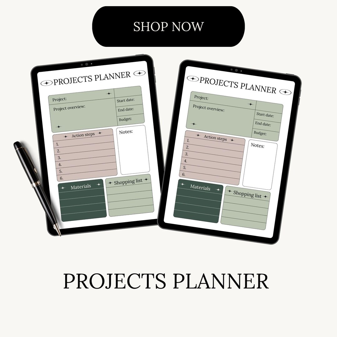 Project Planner Printable Productivity Planner Personal Project ...