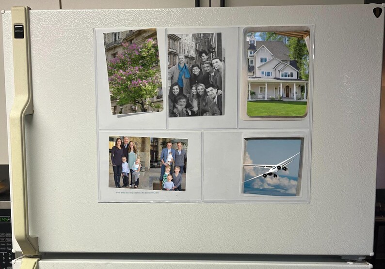 Set of 2 Magnetic Photo Collages for Fridge – Display 10 Photos, Cards ...