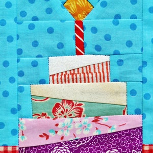 Birthday Cake Quilt Block Pattern: Modern Paper Piecing (PDF Download 8 ...