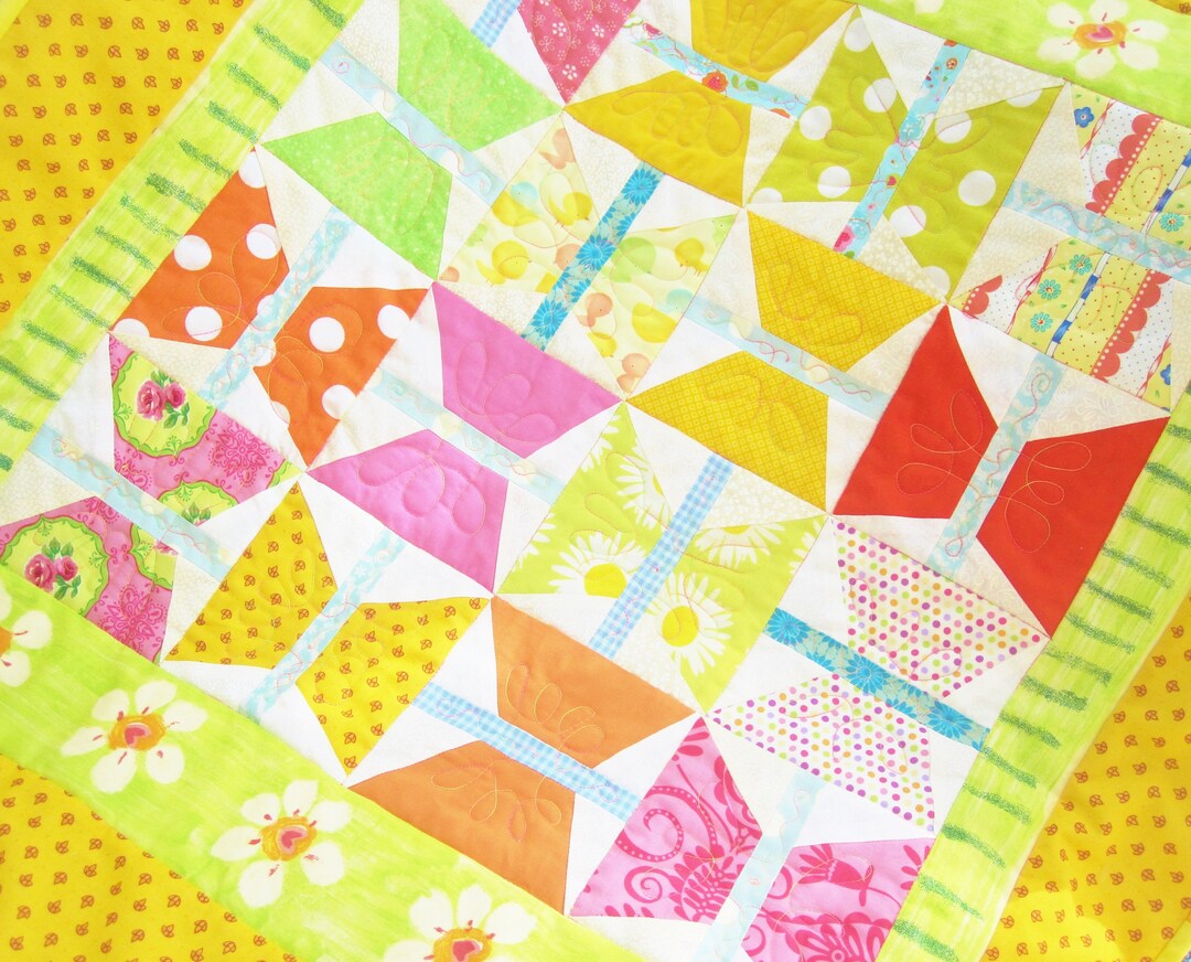 Baby Butterfly Quilt Pattern PDF Instant Download Modern Patchwork Cute ...